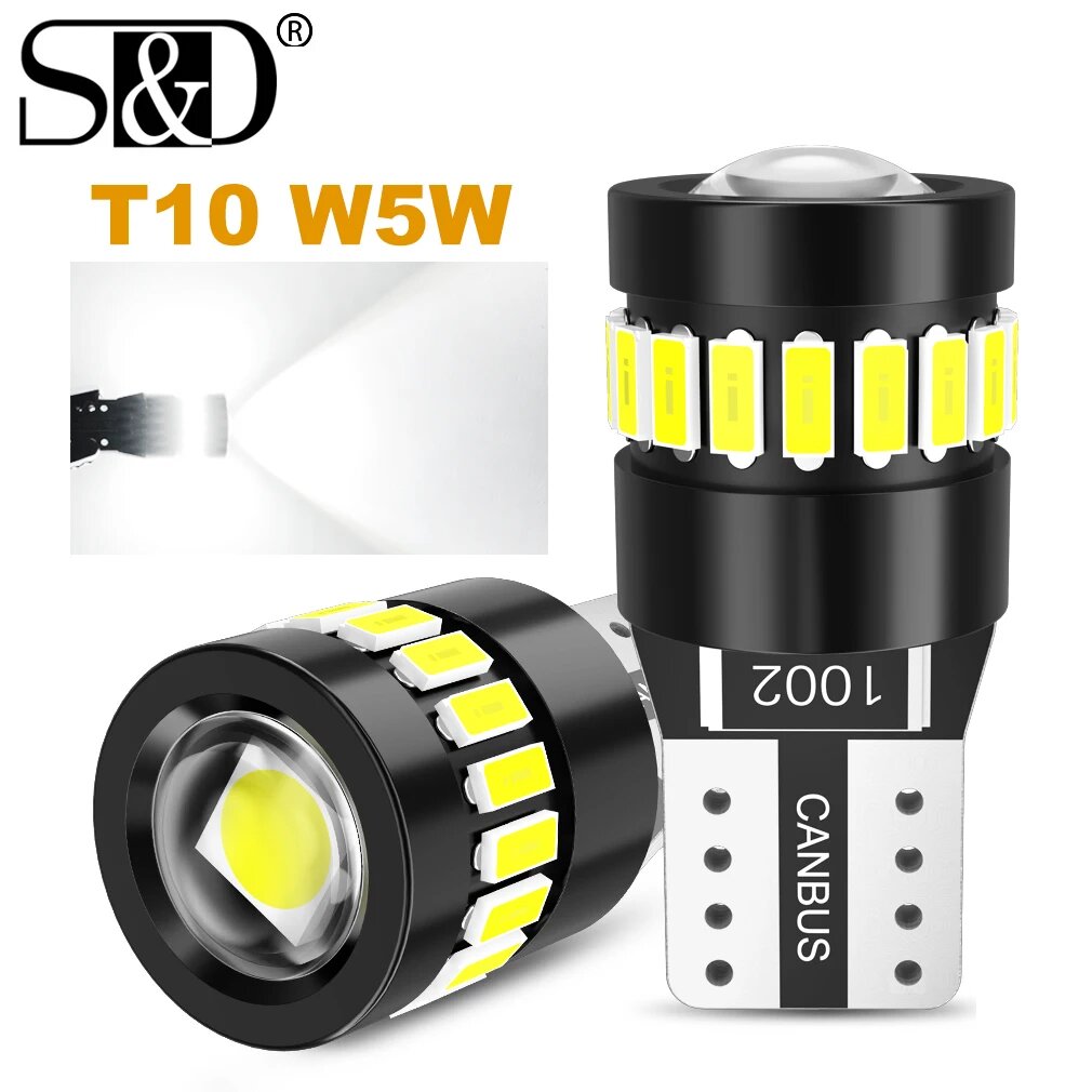 Светодиодные Лампы Canbus W5W T10, 3014 + 3030 18SMD 194 168, 2 шт.