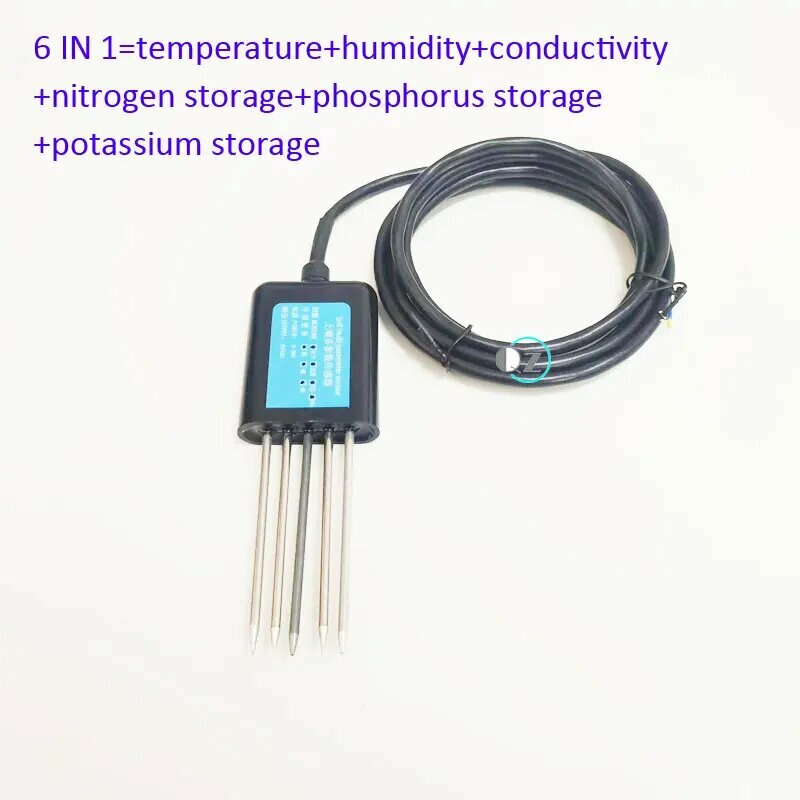 Датчик температуры и влажности NPK EC PH 7 в 1, датчик почвы RS485, датчик измерения почвы Modbus, сельскохозяйственная мера, датчик влажности почвы
