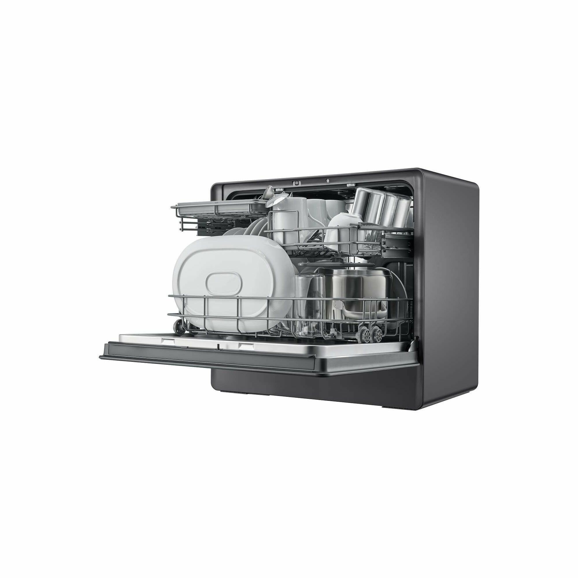 Посудомоечная машина компактная настольная Midea MCFD55S550Bi 5 комплектов черная 55см A+ с Алисой