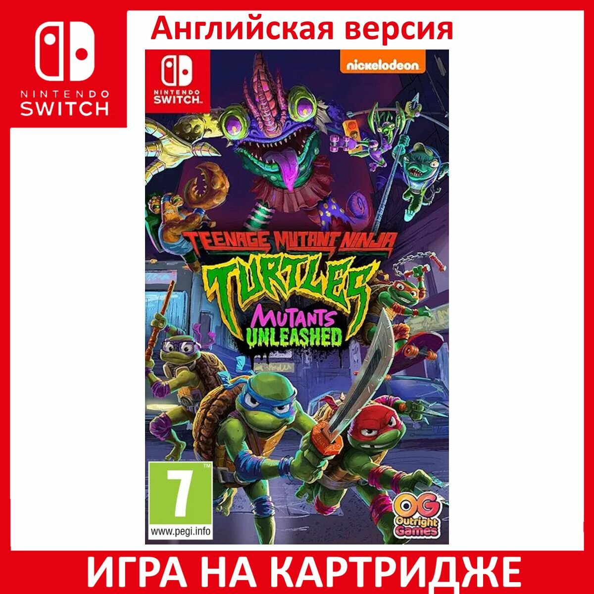 Игра TMNT Teenage Mutant Ninja Turtles (Черепашки Ниндзя) Mutants Unleashed Switch Картридж на Nintendo Switch Английская версия