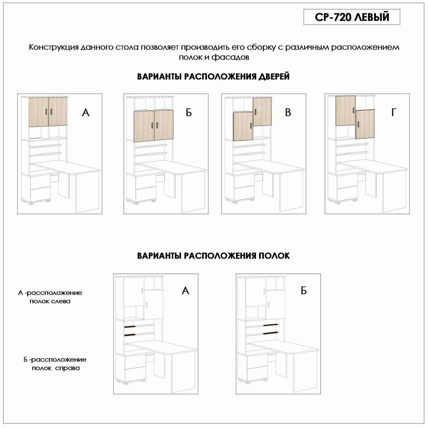 Стол компьютерный Мэрдэс СР-720/140 ШКШ-ЛЕВ, с полками, 96х140х216 см, с ящиками — фото 1