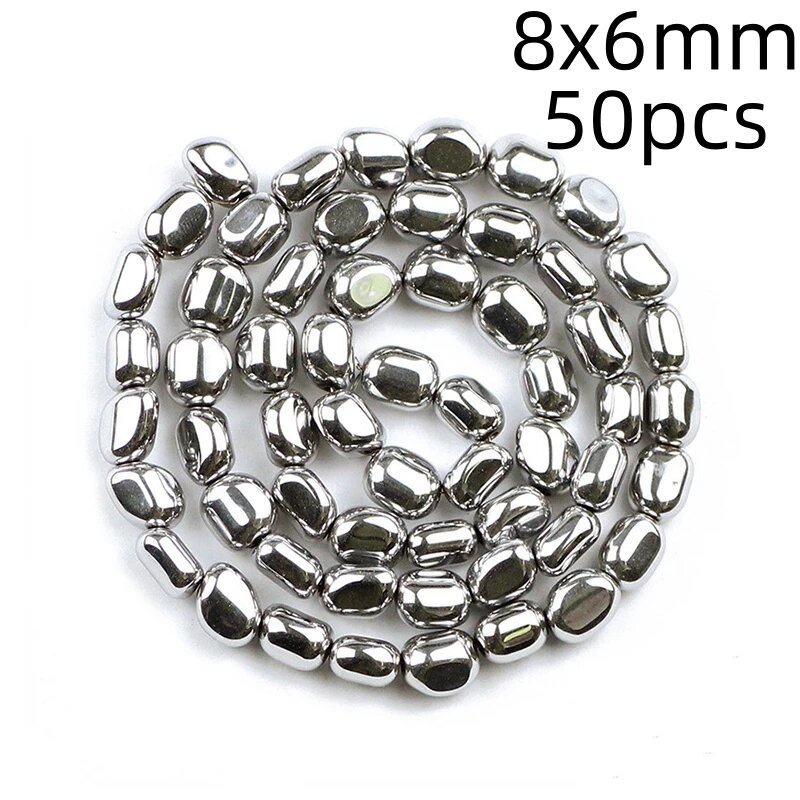 Бусины из гематита JHNBY Серебряный, Rubble 8x6mm