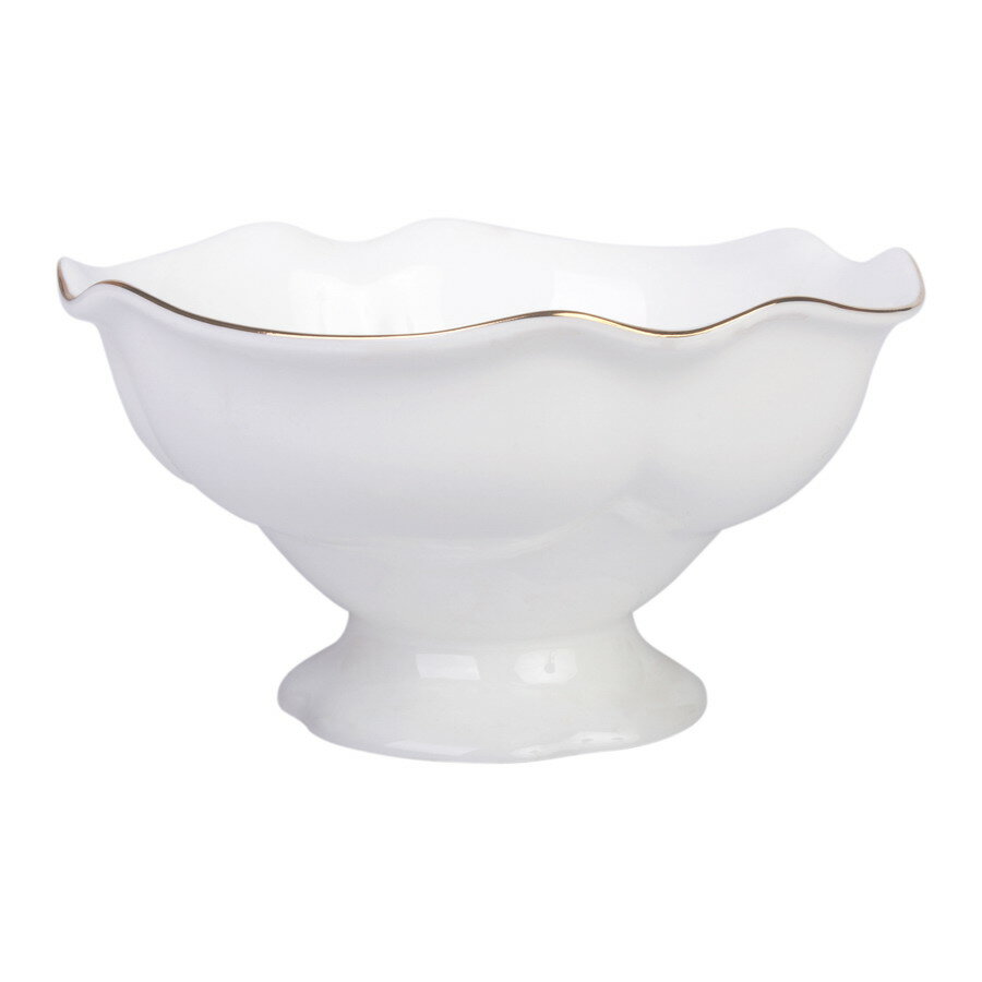 Ваза для конфет ИФЗ Наташа, Золотая лента, 12.5x7см, костяной фарфор 80.05473.00.1