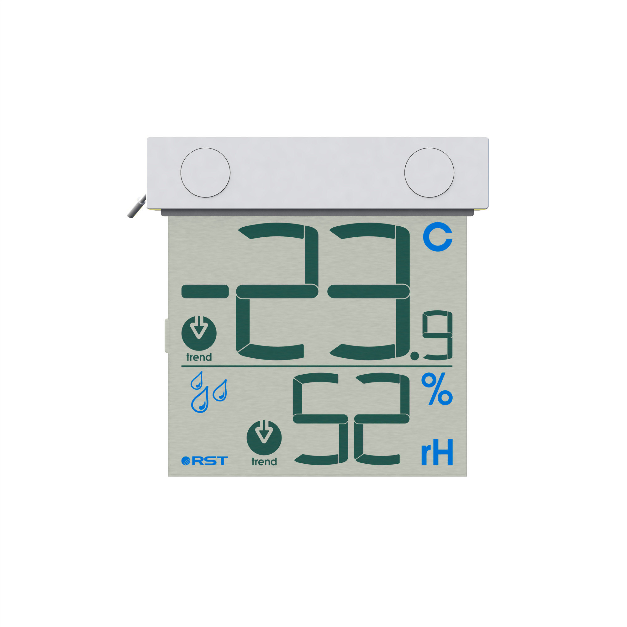 Цифровой оконный термогигрометр RST на липучке, белый