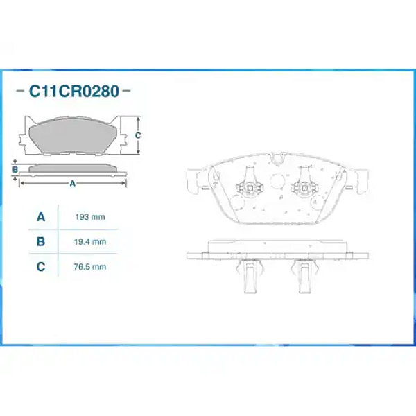 CWORKS C11CR0280 тормозные колодки передние, low metallic