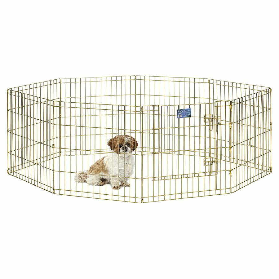 Вольер MidWest для собак 8 панелей 61х61h см, с дверью позолоченный цинк + подарок пеленка
