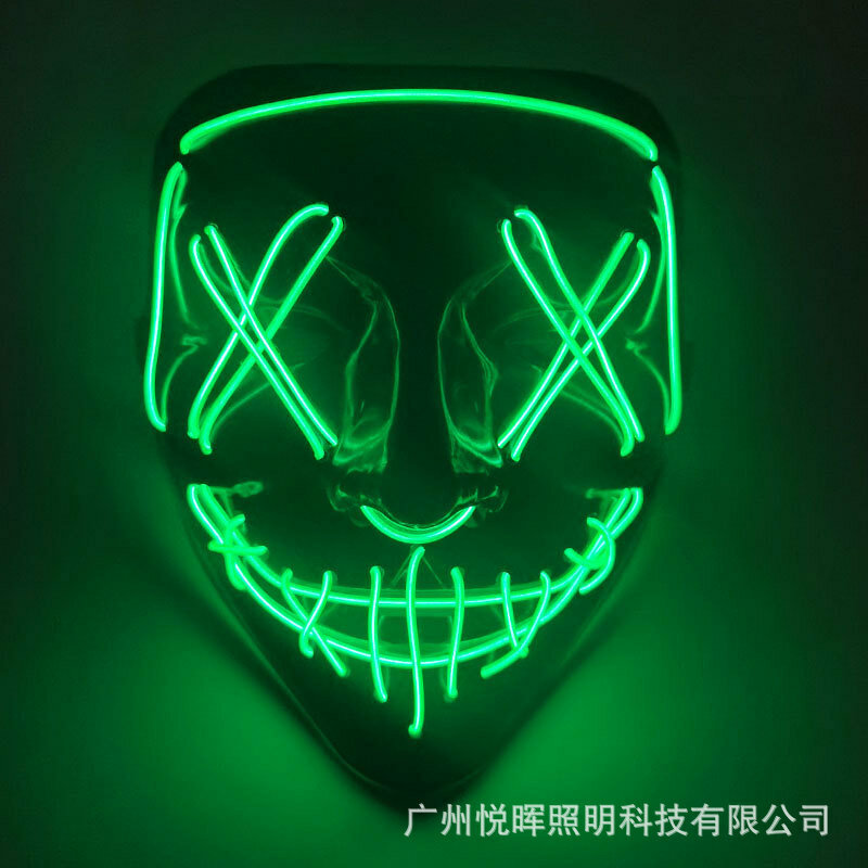 Маска для Хэллоуина "Клоун", люминесцентная, холодный свет, красный нос