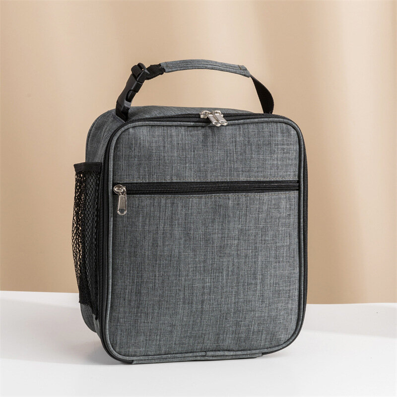 Сумка-ланчбокс Amazon Insulation Bag, ткань Оксфорд, темно-серая, 22x11x26 см