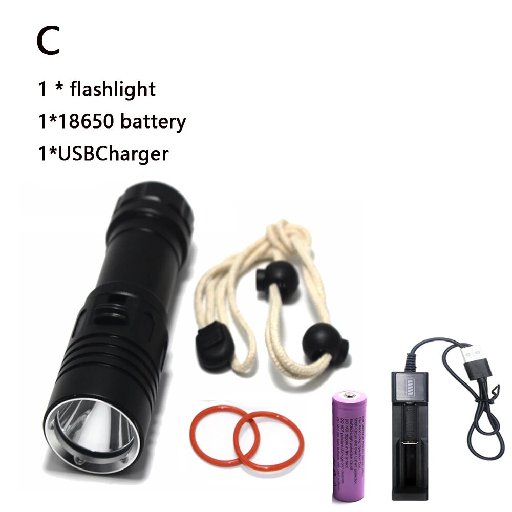 DAOZHIMEI 5000 люмен L2 водонепроницаемый фонарик для дайвинга White, C, Red