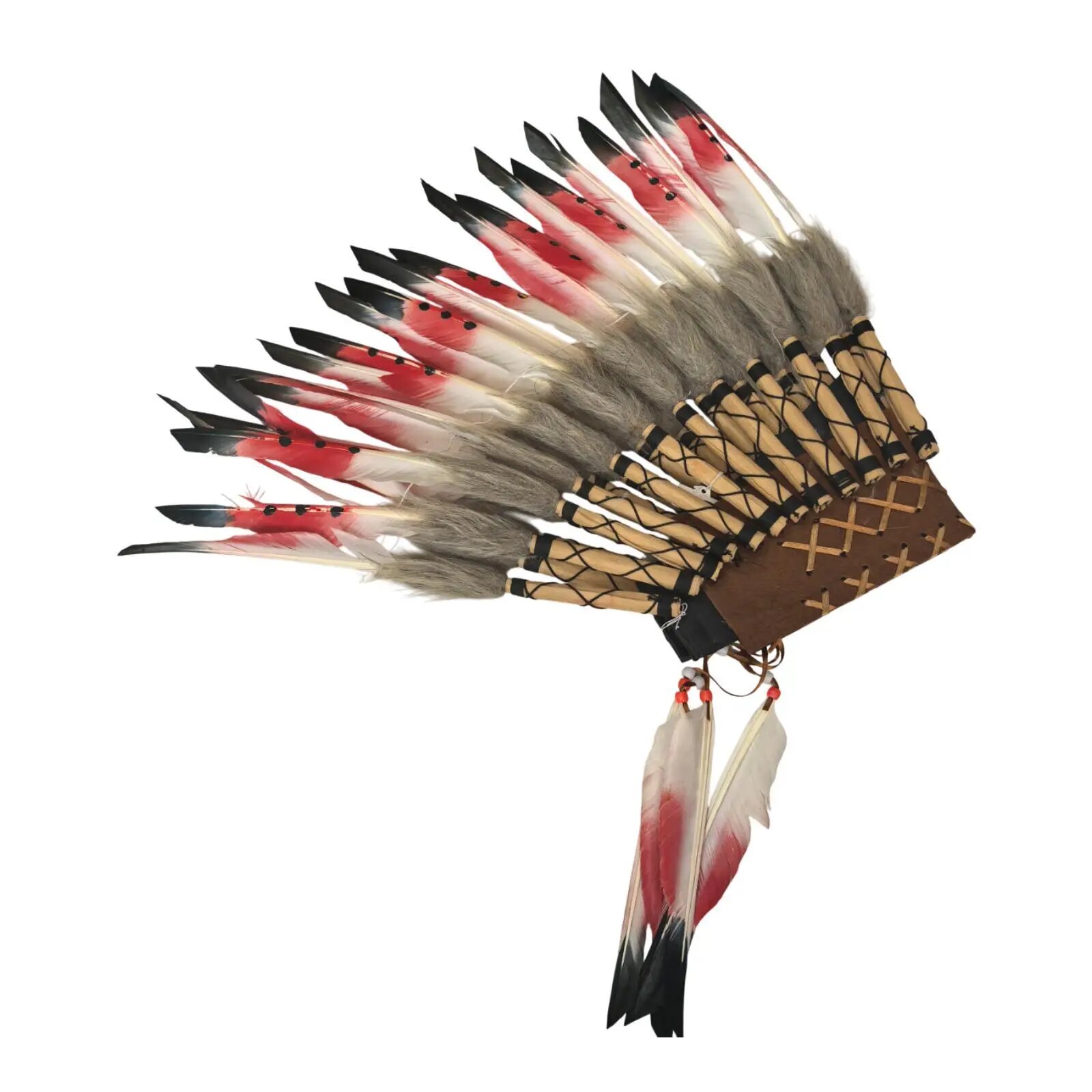 Головной убор индейского вождя с перьями 01