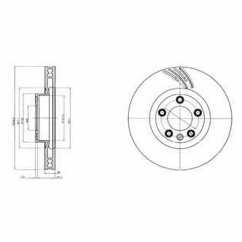 Диск тормозной передний Delphi BG9101C для VW Touareg