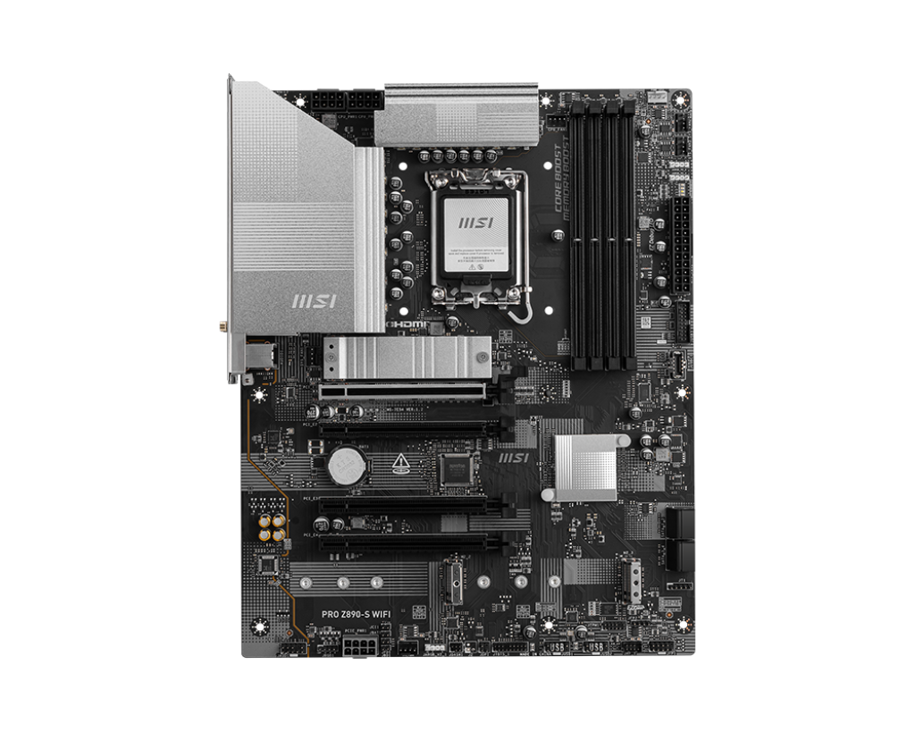 MSI Материнская плата Socket1851 MSI PRO Z890-S WIFI (iZ890, 4xDDR5, M.2, SATA III, RAID, 4xPCI-E, HDMI, DP, TB, 2.5Гбит LAN, WiFi, BT, 5Гбит USB, 20Гбит Type-C, ATX) (ret)