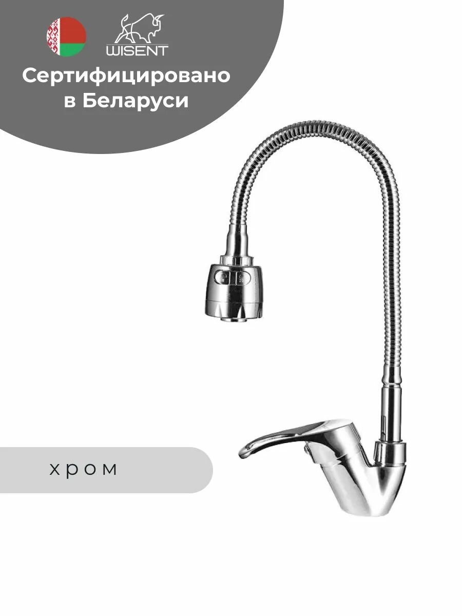 Смеситель для кухни с гибким изливом WISENT W53215