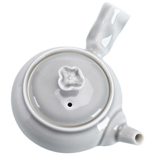 Ice Gray Glaze Lotus Fragrance Side Handle Pot Japanese Style Handmade Ceramic Kung Fu Small Teapot Single Teapot Tea Maker|Teapots