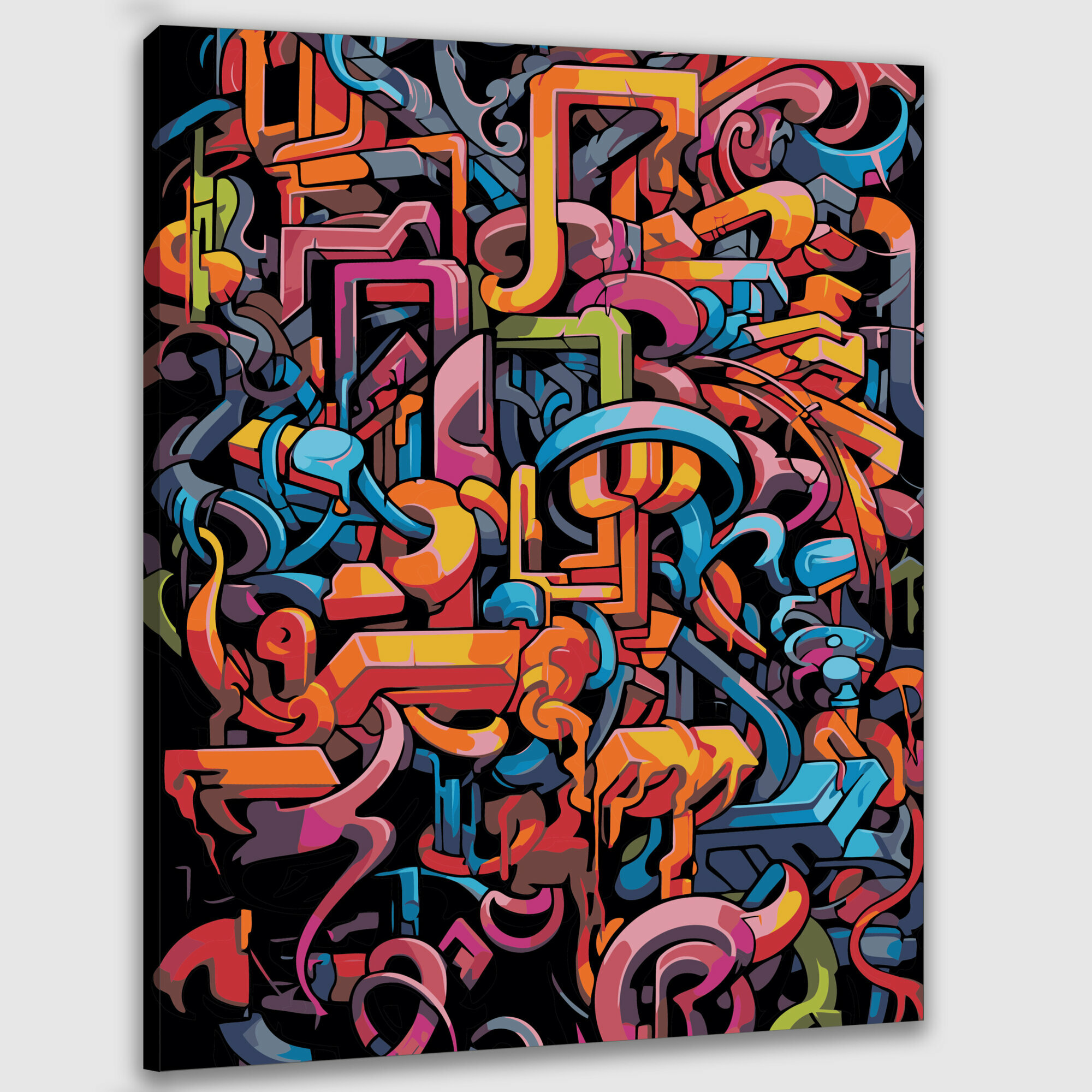 Картина по номерам 40x50 см, граффити, цифровое художественное п, слияние стилей, красочные надписи, яркое