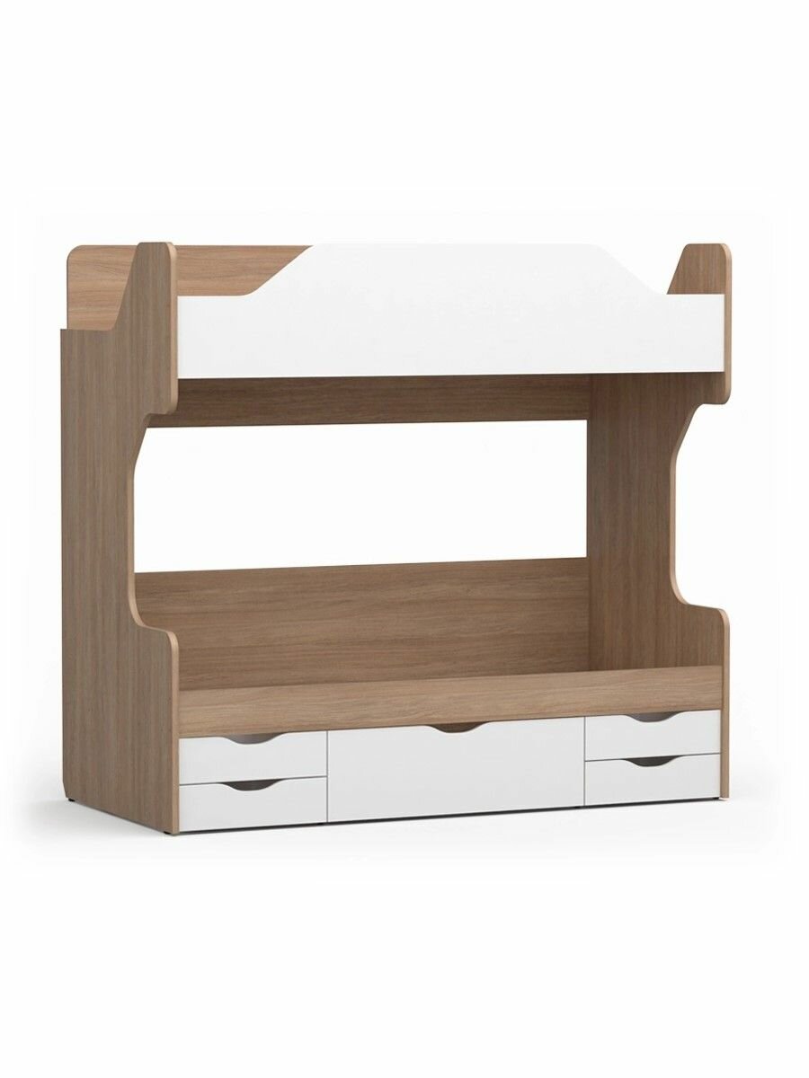 Кровать двухъярусная Askona Kids (Аскона) Luna (Луна) Дуб Медовый + Белый Премиум 90x190