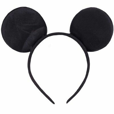 Ободок КНР "Уши мышонка", черные, пластмасса, ткань