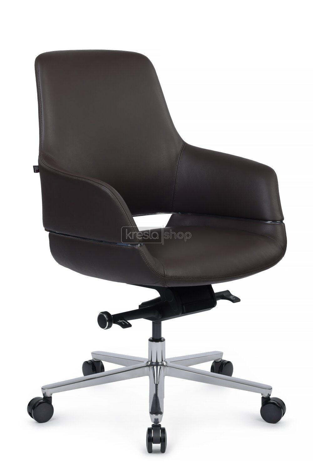 Кресло для переговорной Riva Design Fabio-M B2518 темно-коричневая кожа