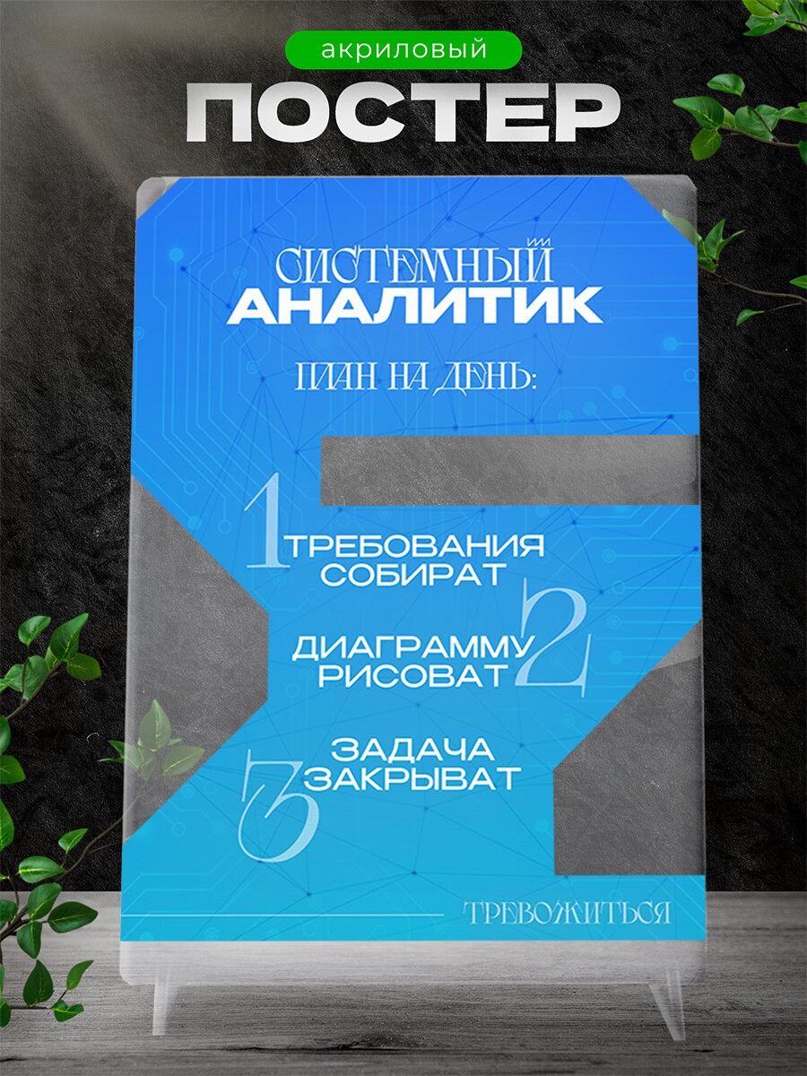 Акриловый постер, открытка на подставке с цветным принтом в подарок для аналитика