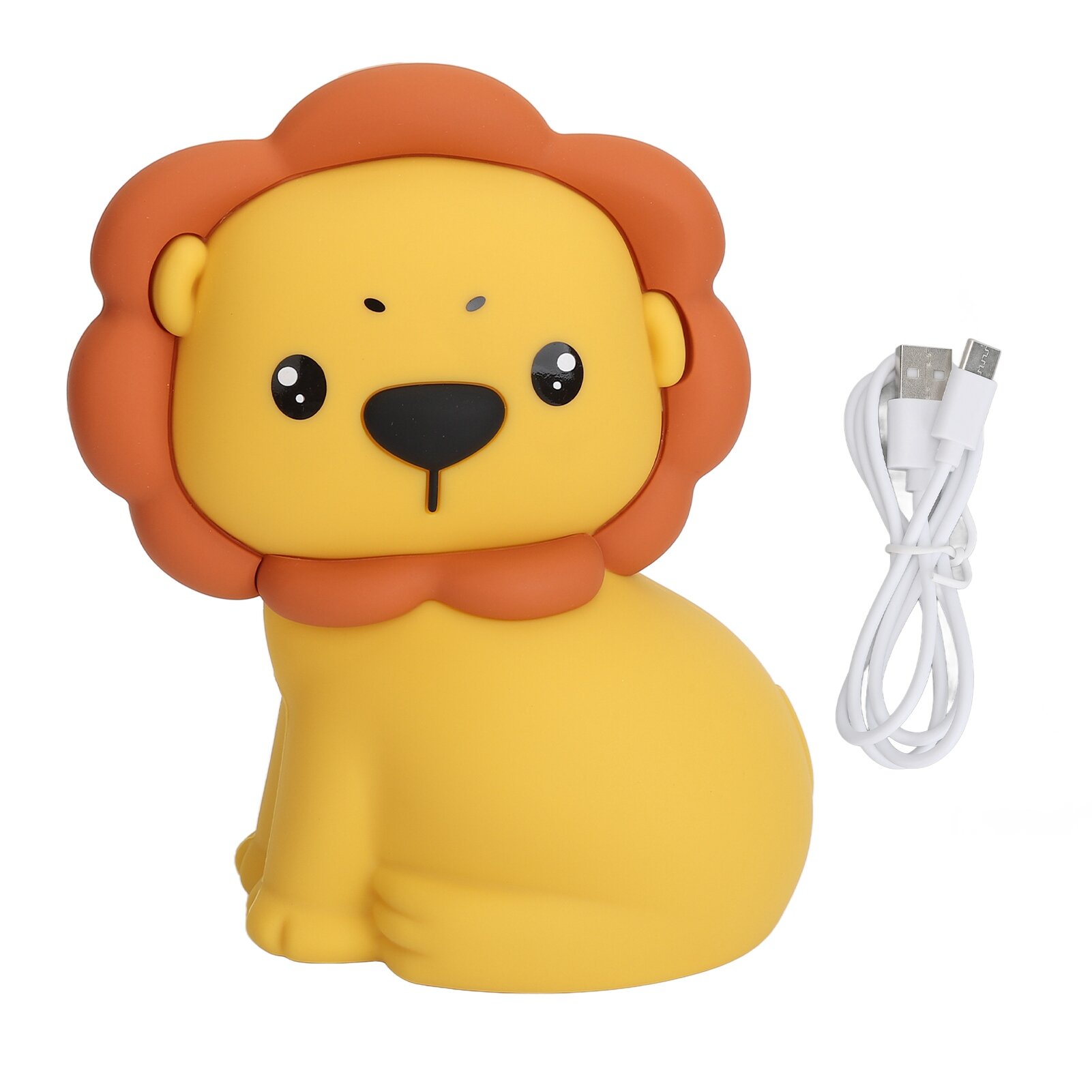 Cute Lion Night Light Color Adjustable Tap Control 1200mAh Rechargeable Silicone for Bedroom Bedside