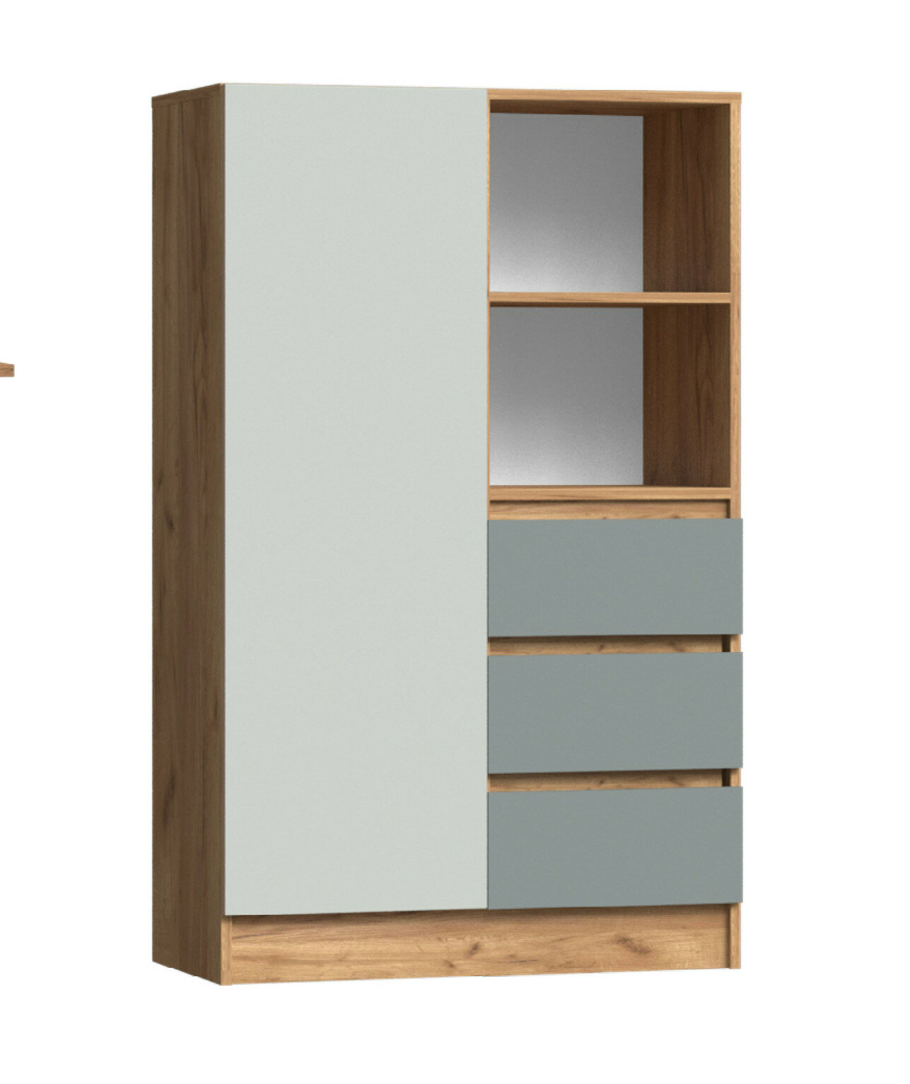 Шкаф комбинированный Миф Челси Color Шкаф (Мята/Сумеречный голубой/Дуб крафт) 800х1300х400мм