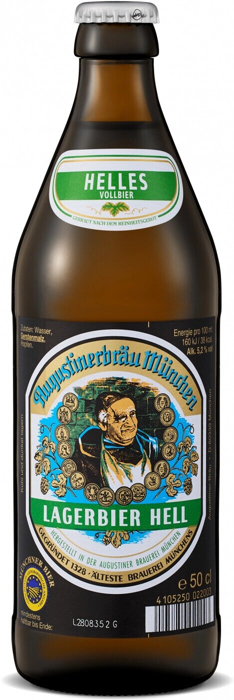 Пиво "Augustiner" Lagerbier Hell, 0.5 л