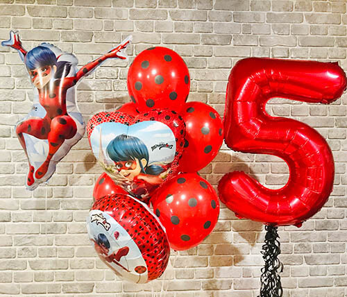 Оформление гелиевыми шарами "Леди Баг"