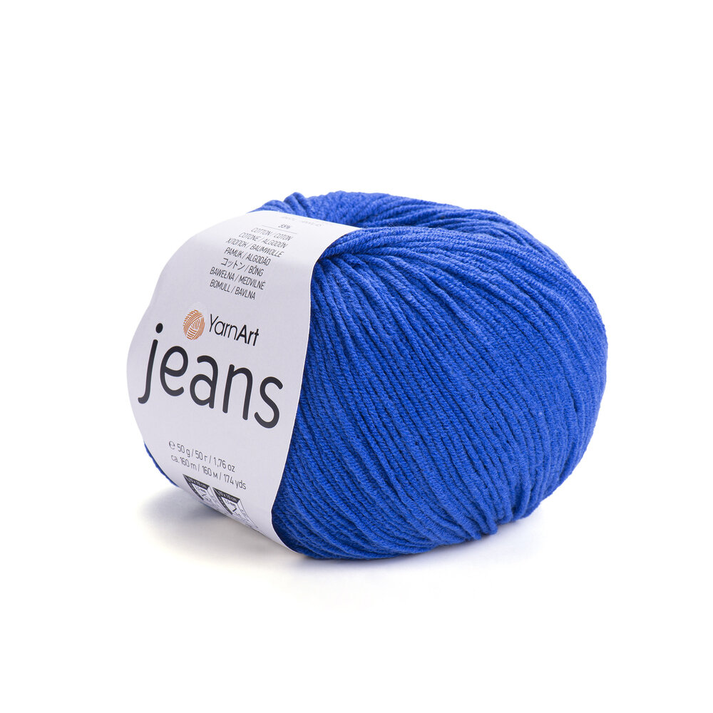 Пряжа для вязания YarnArt Jeans 47 василек 1 моток 50 гр/160 м 55% хлопок, 45% акрил