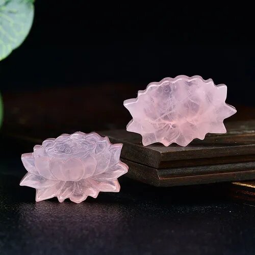 Натуральный розовый кварц: Лотос ручной работы для привлечения богатства и защиты