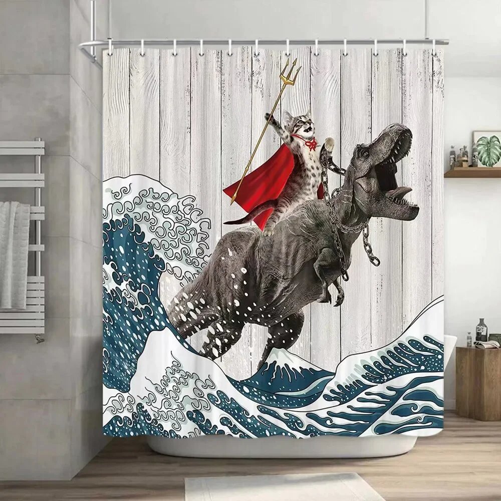 Полиэстерная занавеска для душа Funny Cat 200x180cm-78x70in, 1508SD