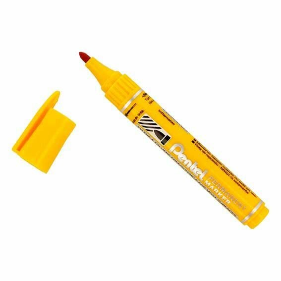 Маркер Pentel Extra Large Point, перманентный, желтый, пулевидный, 4 мм