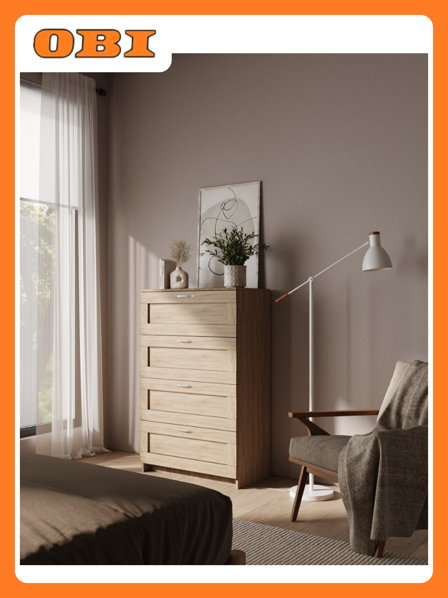 Комод Шведский Стандарт Сириус 4 ящика дуб сонома