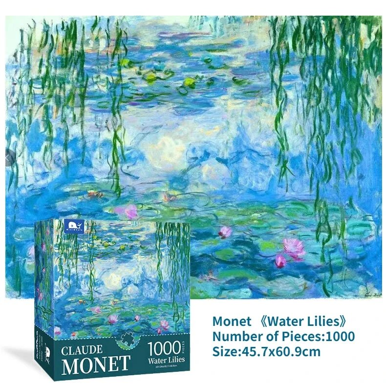 Пазл "Водяные лилии" Моне, 1000 деталей, WATER LILIES