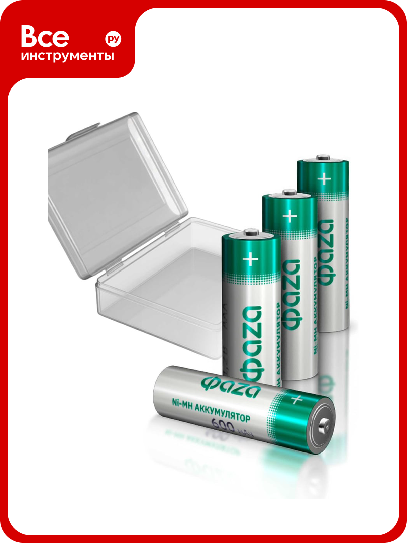 Аккумулятор ФАZА размера AAA/HR03 1.2В 600мАч Ni-MH Box-4, предназначены