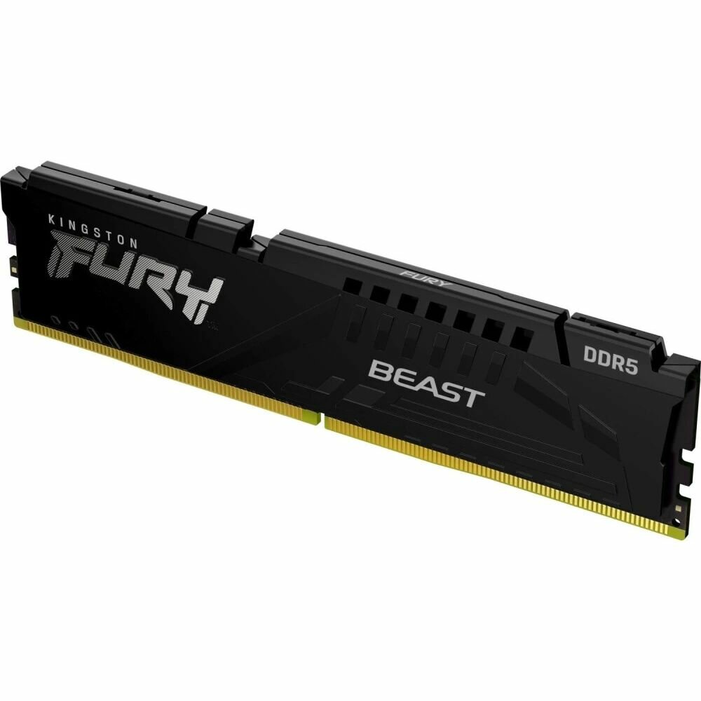 Оперативная память Kingston Fury Beast, DDR5, 32GB (1x32GB), 5600MHz, CL40, DIMM, с радиаторами, черный
