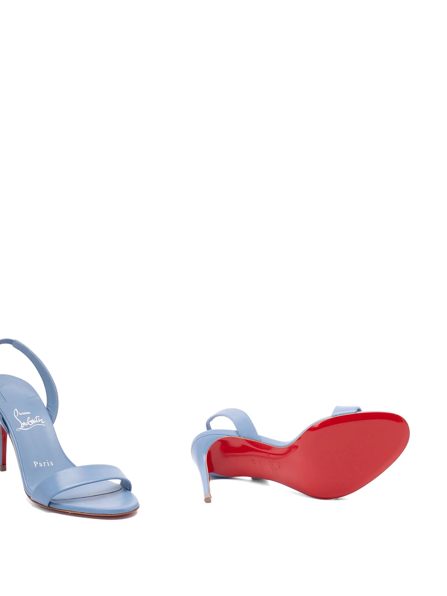 Босоножки Christian Louboutin Slingback leather sandals, размер 36, синий — фото 1