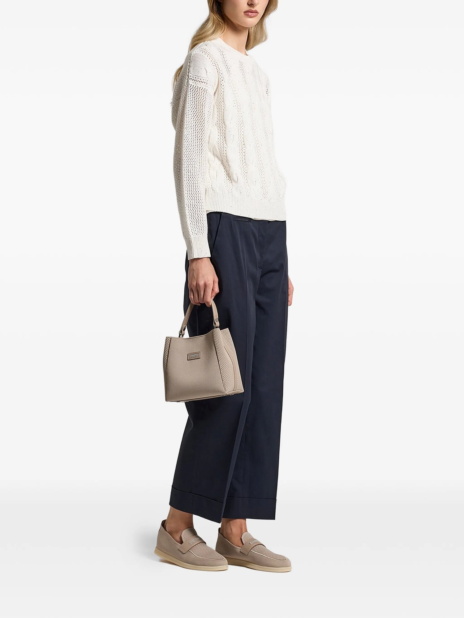 Свитер PESERICO Sequinned cable-knit sweater, размер 46, , разноцветный — фото 1