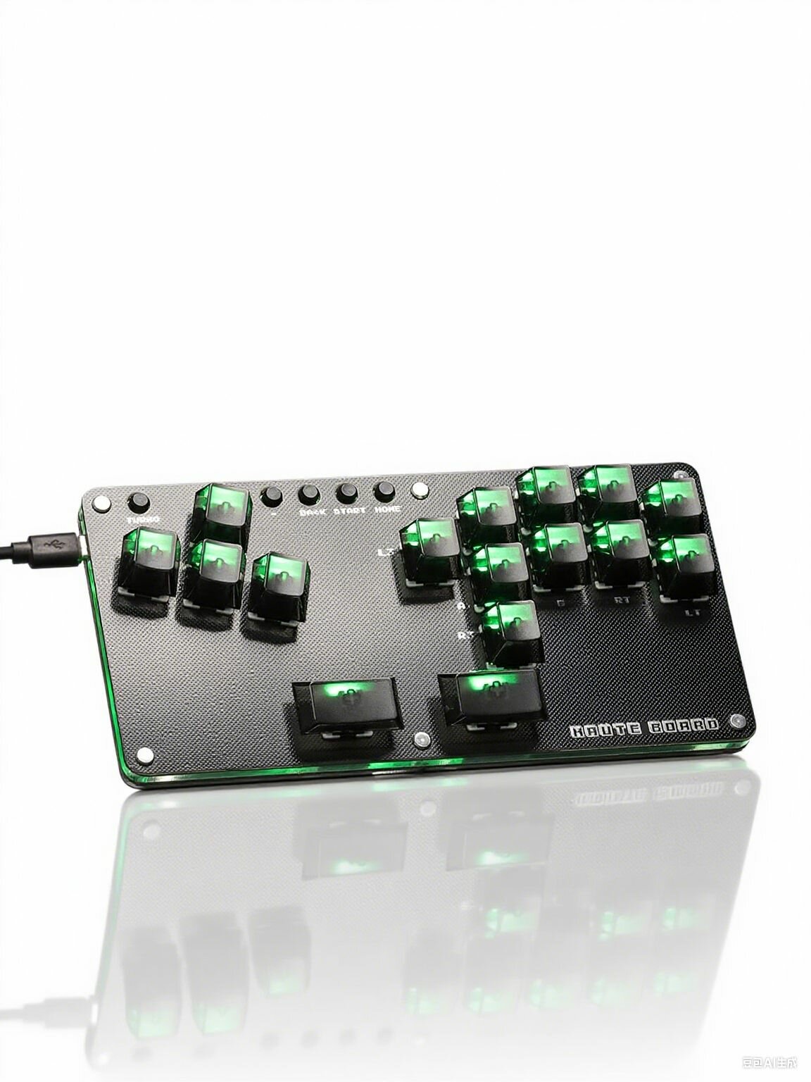 Haute42 16Key All-Button Arcade Controller с функциями Turbo, Arcade Stick Street Fight Mini Plus Controller для ПК/Ps3/Ps4/Switch Game Keyboard поддерживает Hot Swap и SOCD