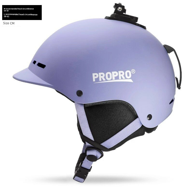 Propro лыжный шлем с регулируемым козырьком и креплением для экшн-камеры, средний размер, фиолетовый для сноуборда и лыж