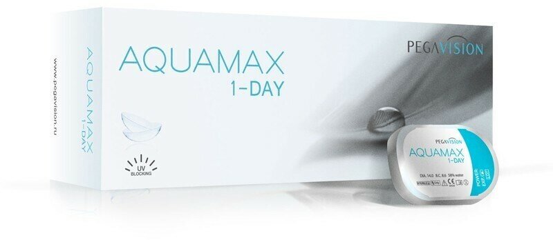 PEGAVISION Контактные линзы Aquamax 1-Day, 90 шт. 8.6 -4