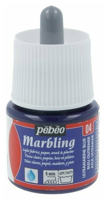 Марморирование и эбру PEBEO Marbling Краска для техники Эбру 45 мл 130-004 синий ультрамарин
