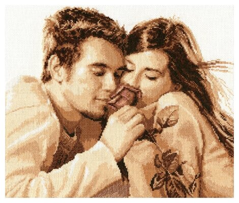 Набор для вышивания крестом Алиса "Влюбленные" 37х31 см 4-12 Творческий набор с комплектом качественных цветных ниток мулине, хлопковой канвой, удобной иглой, подробной схемой и инструкцией