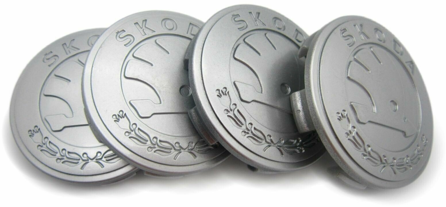 Колпачки, заглушки на литые диски Techline, Ijitsu, Vossen 60/56/10 мм Шкода, комплект 4 шт.