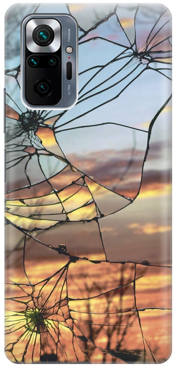 Силиконовый чехол на Xiaomi Redmi Note 10 Pro, Сяоми Редми Ноут 10 Про с эффектом блеска "Небо в трещинах"