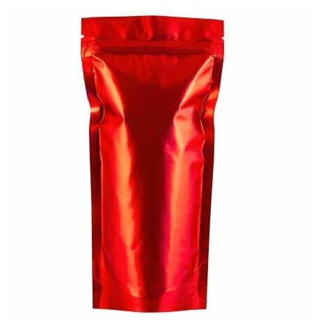 Пакет дой-пак 105x215(+35)мм, Металл/PET/бопп (красный-матовый), 100шт