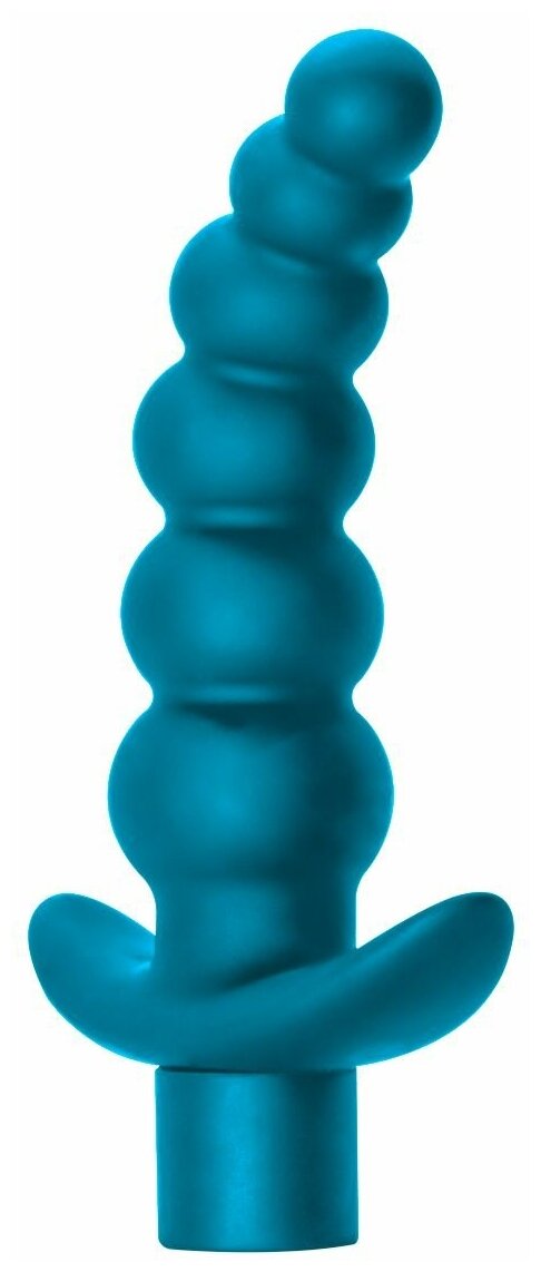 Бирюзовая анальная ёлочка с вибрацией Ecstasy - 14 см.