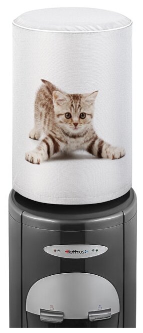 Чехол декоративный защитный DECORATOR аква принт"Котенок в воздухе", для кулера, бутыль 19л, водонепроницаемый