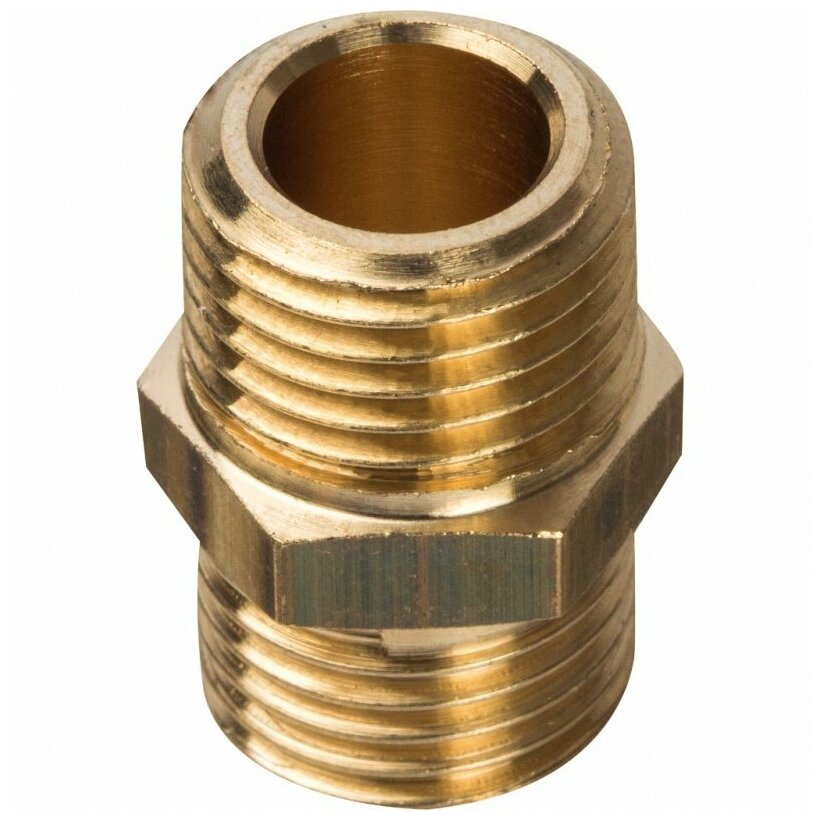 Ниппель НР 1/4" латунь STOUT