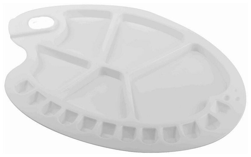 Палитра Невская палитра "Сонет" 34x25см, 17ячеек, овальная, белая