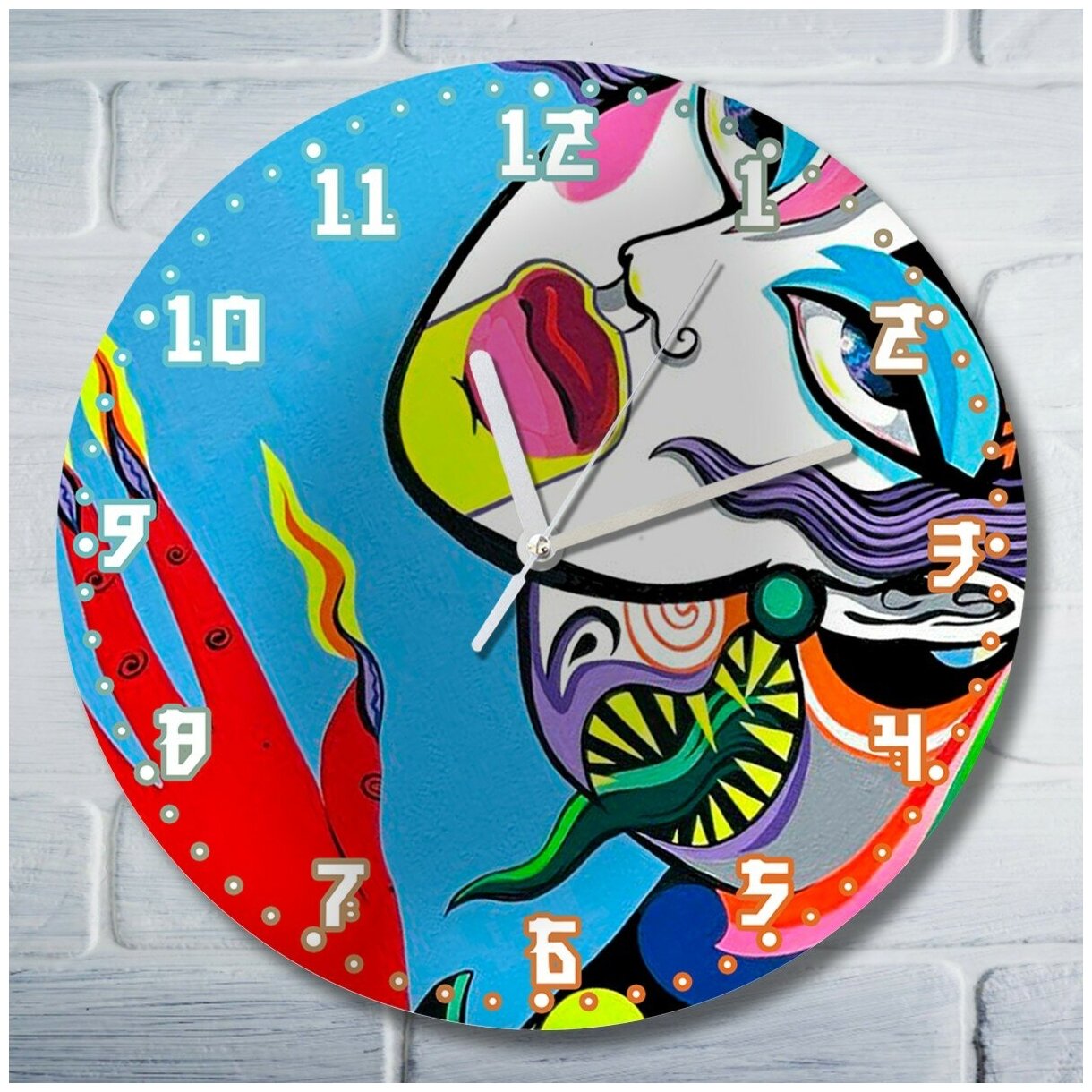 Настенные часы УФ абстракция девушка (гейша, шива) - 1043